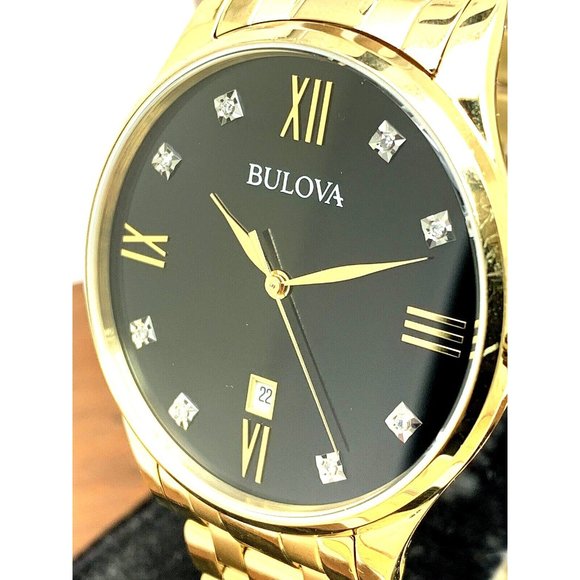 Bulova | Accessories | Bulova Mens Watch 97d8 Quartz Gold Tone ...